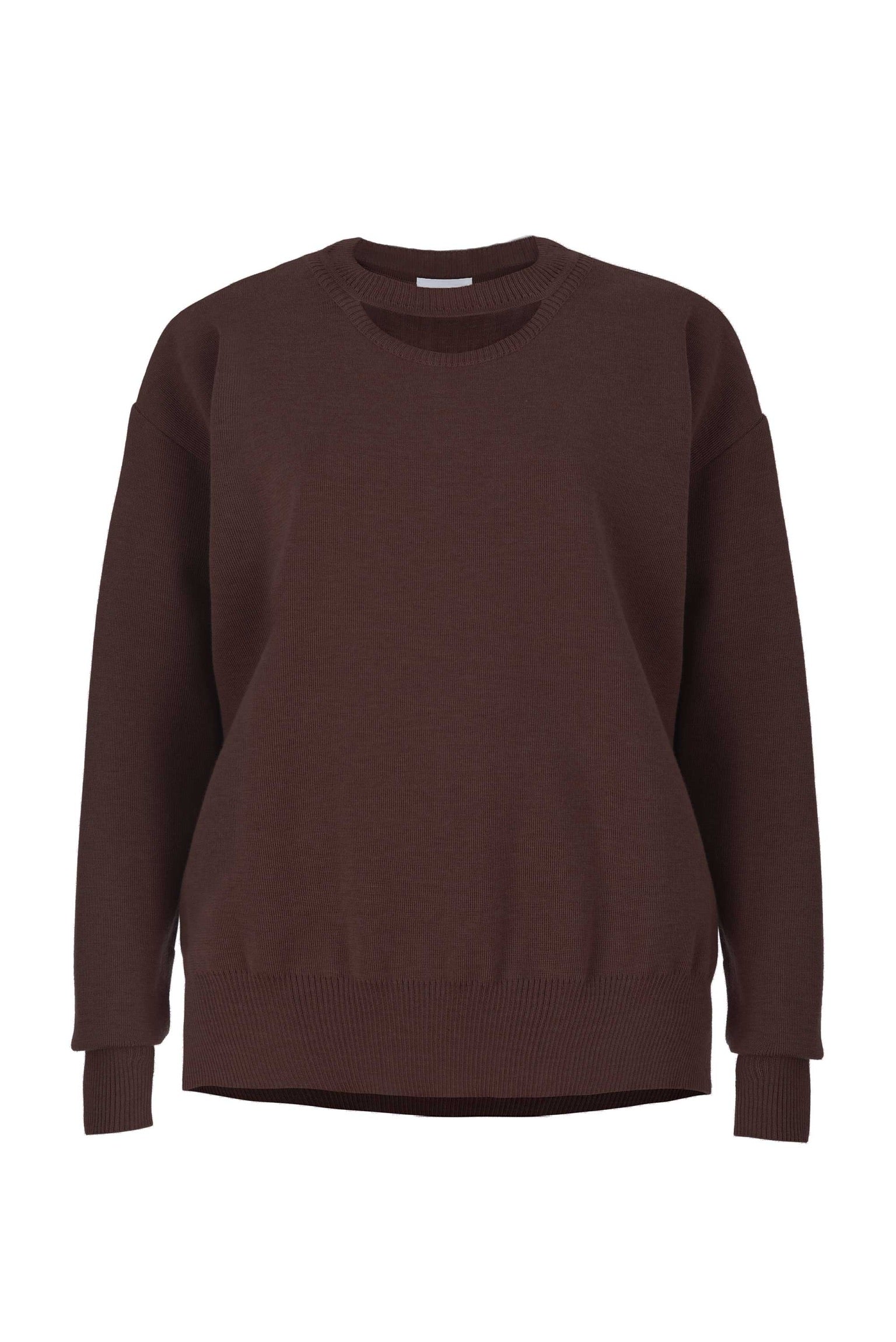 100% Merino Wool Jumper - Chocolate | ROTONDO – SALANIDA